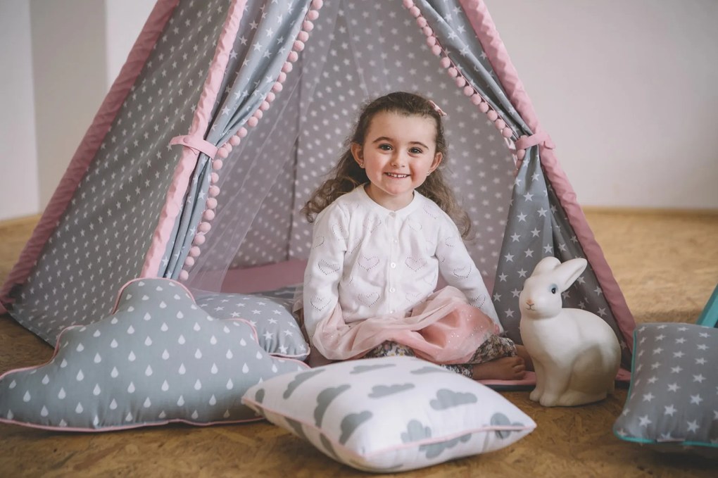 Vigvam design Teepee Stars Pink - ČTVERCOVÉ BEZ DOPLŇKŮ