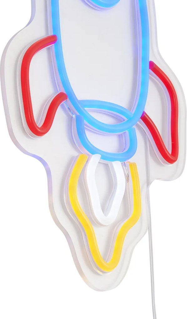 Neonová nástěnná lampa vícebarevná vč. LED - Rocket