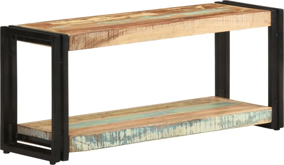 vidaXL TV stolek 90 x 30 x 40 cm masivní recyklované dřevo [321979] Barva: Černá