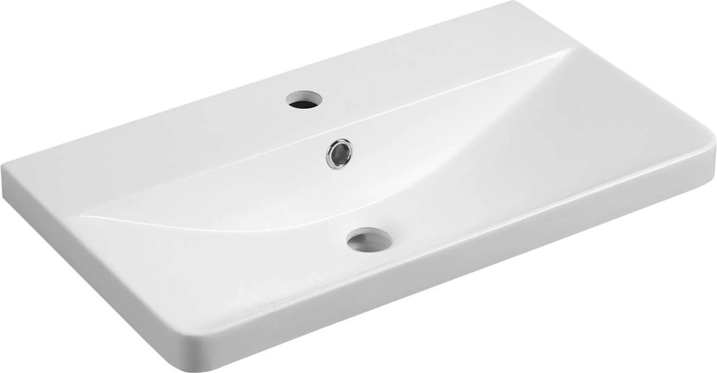 Aqualine Sen - Umyvadlo 61x35 cm, s přepadem, otvor pro baterii, bílá SN610