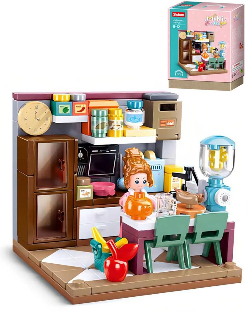 SLUBAN Mini Handcraft Kuchyň 178 dílků + 1 figurka STAVEBNICE b1016a