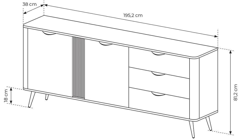 Obývací stěna VERIS A | 3 díly | 471 cm | dub dunin