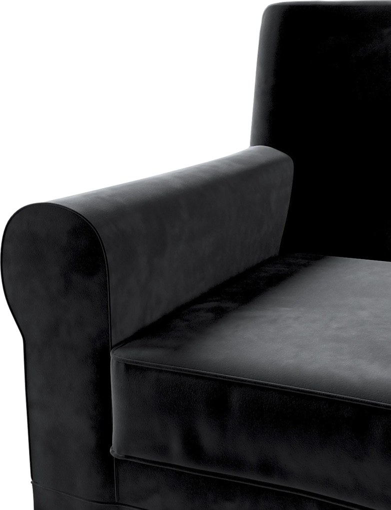 Potah na křeslo IKEA Ektorp Jennylund barva černá látka lesklé, sametová