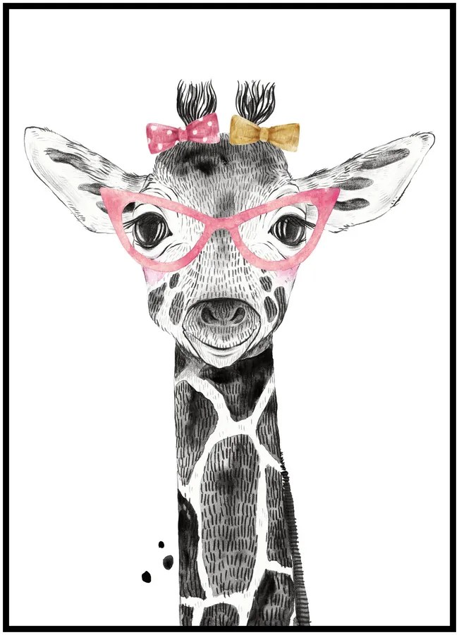 Plakát Žirafka Rozměr plakátu: 40 x 50 cm, Varianta žirafky: Žirafka s bublinou