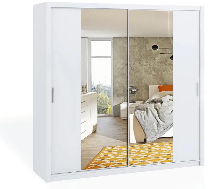 Moderní šatní skříň s posuvnými dveřmi Veria 220 Barevné provedení: Bílá