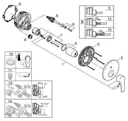 GROHE 24052002 - Baterie EUROSTYLE COSMOPOLITAN lesklý chrom