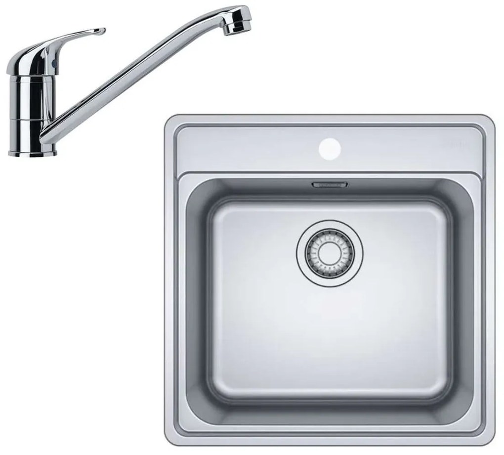Franke - Kuchyňský set N90, nerezový dřez BCX 610-51 a baterie FB 250.031, chrom 101.0700.673