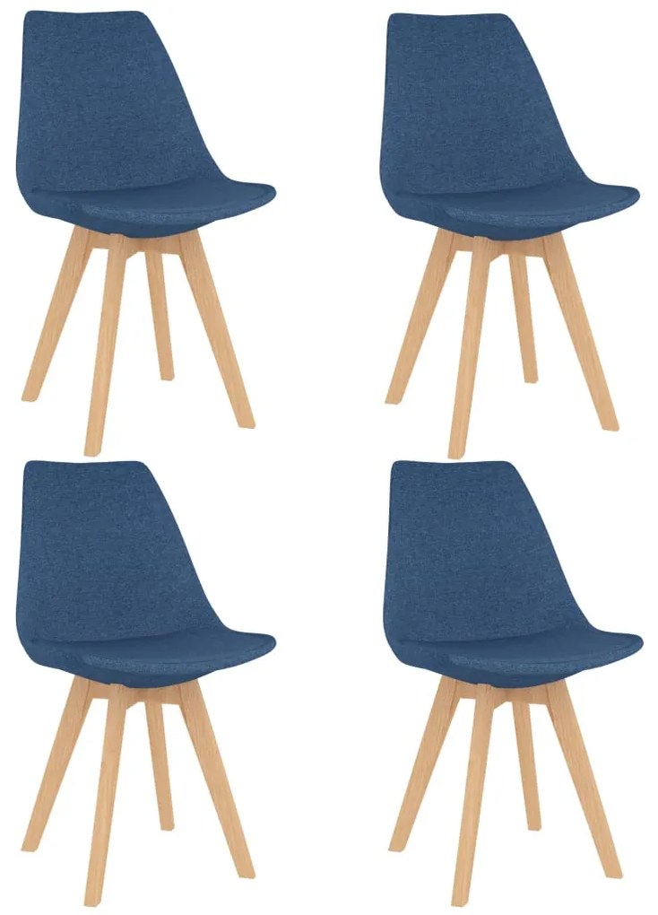 324162 vidaXL Jídelní židle 4 ks modré textil