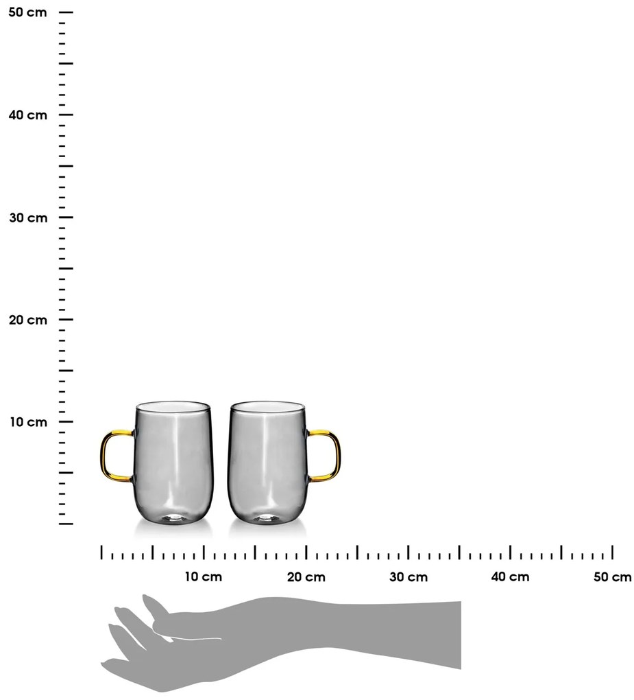 Skleněný hrnek Peter 400 ml sada 2ks