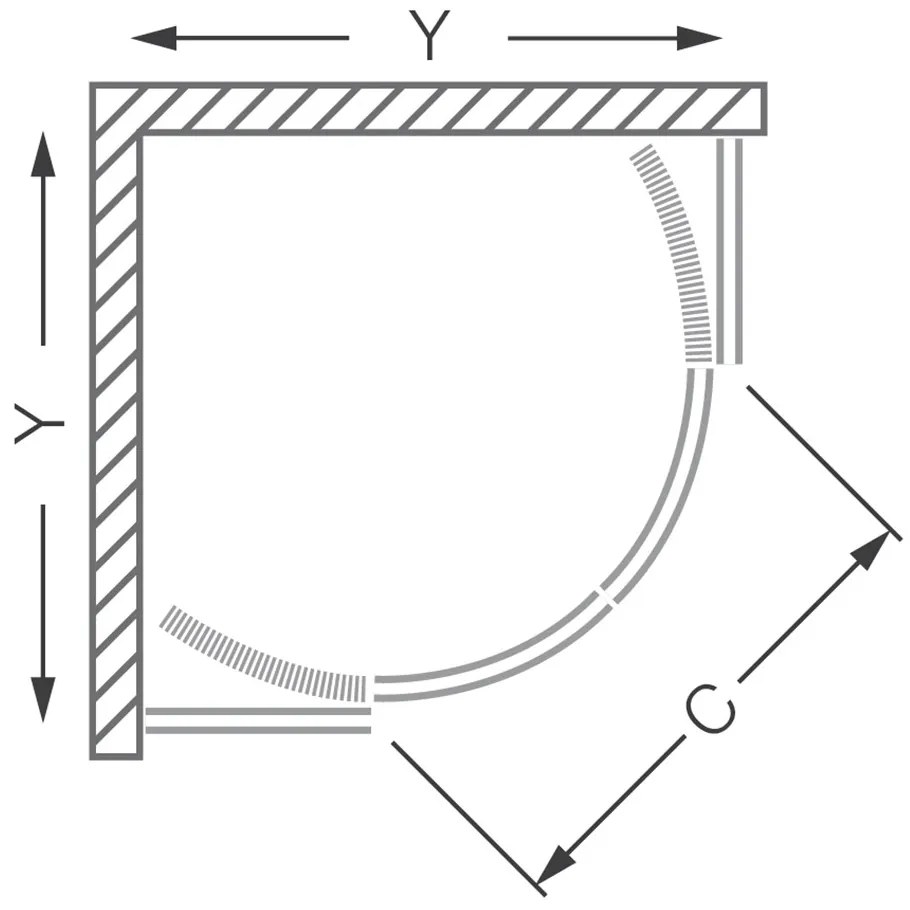 ROLTECHNIK sprchový kout čtvrtkruhový ECR2N, transparent