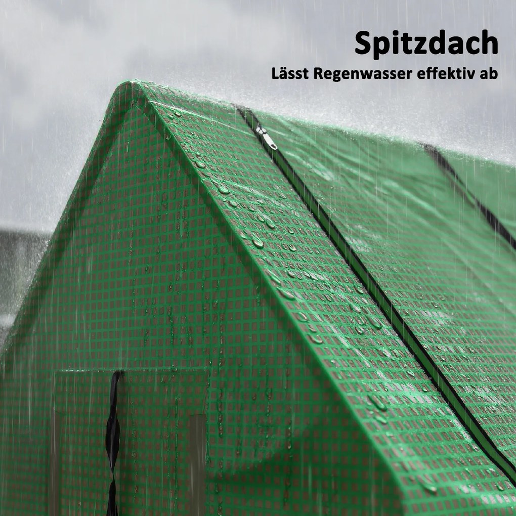 Fóliový skleník Outsunny mini s oknem ze síťoviny, odolný proti UV záření, PE fólie, 240 x 90 x 90 cm, ideální pro zahradnictví a pěstování | Aosom.de
