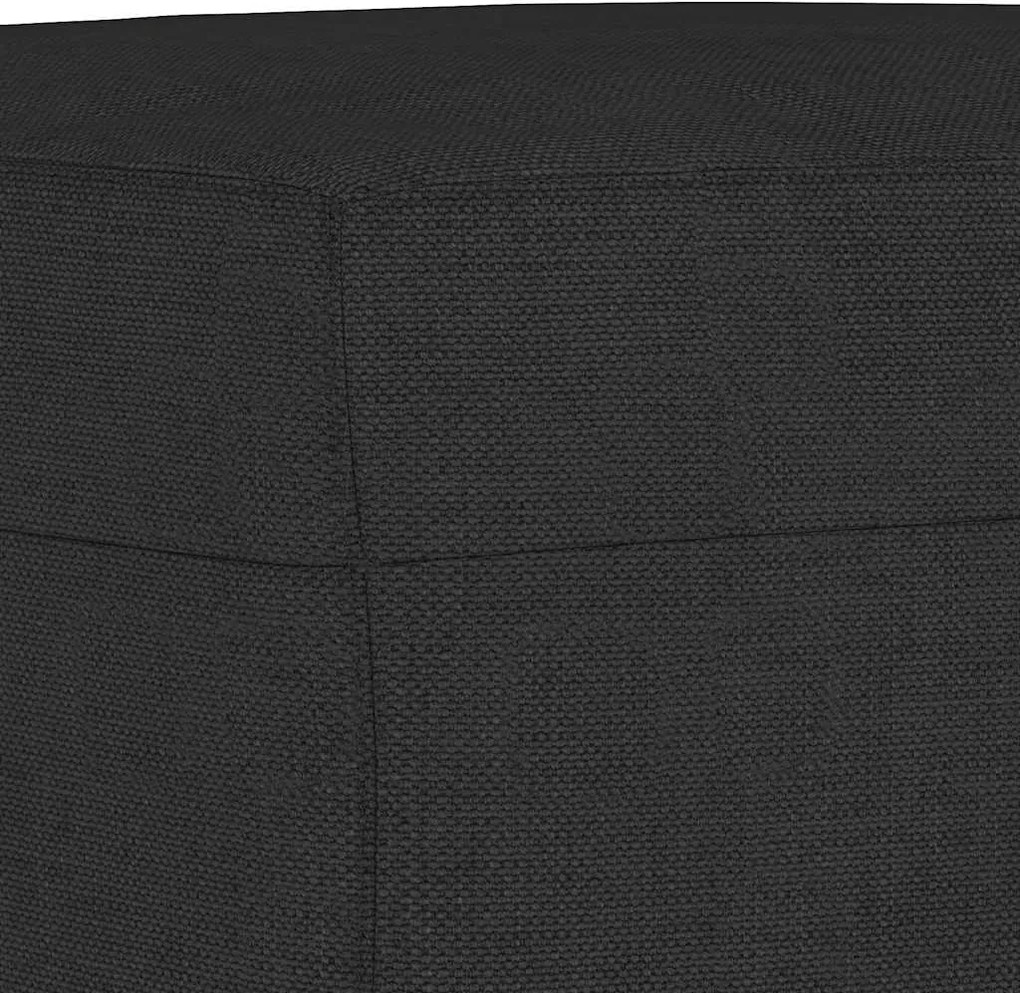 3místná pohovka s podnožkou černá 180 cm textil 3201155