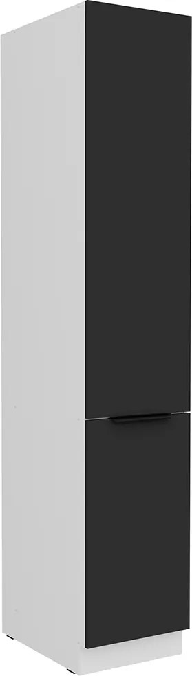 ARIA bc | vysoká skříňka 40 DK-210 2F potravinová s policemi | 40 cm | ANTI FINGERPRINT povrch | bílá/černá