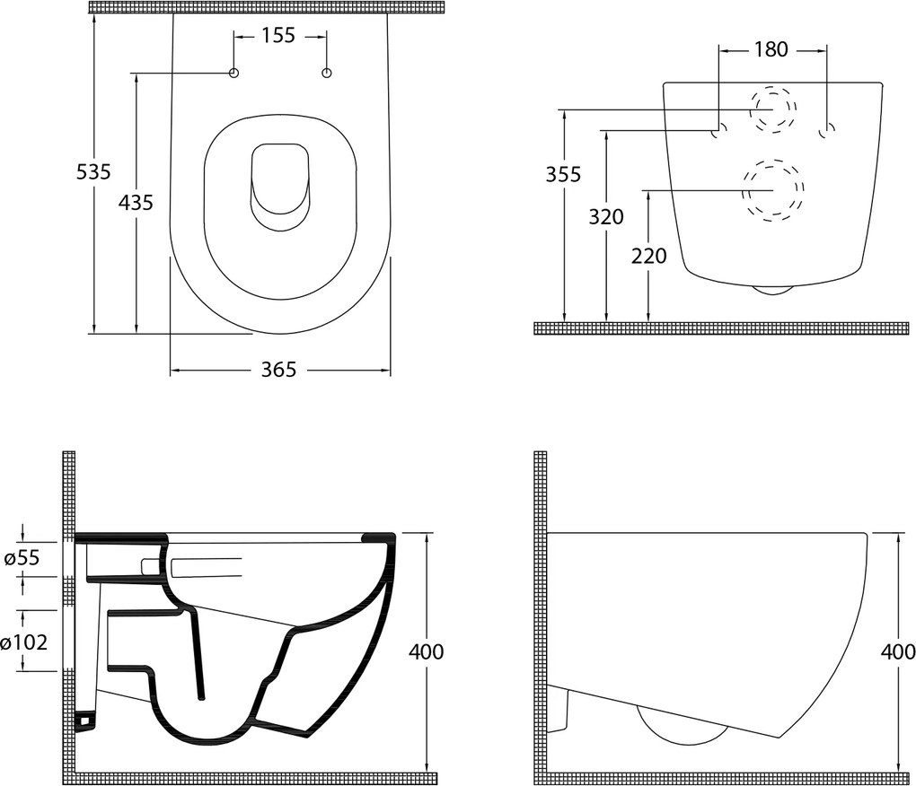 Isvea Isvea, INFINITY závěsná WC mísa, Vortex Rimless, 36,5x53cm, bílá, 10NF02003