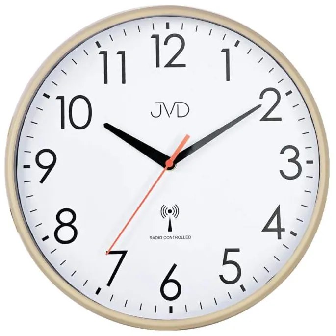 JVD Nástěnné přehledné rádiem řízené hodiny s plynulým chodem JVD RH502.1