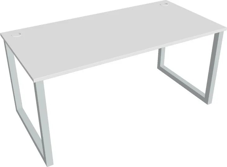 Kancelářský pracovní stůl Hobis USO 1600, bílá RAL 9016, deskabuk