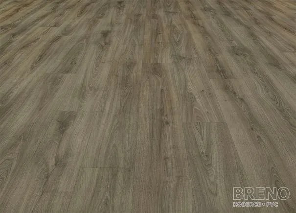 Breno PVC RENOTEX Sundance Oak 547 – tmavé šedohnědé dřevo, šíře 300 cm