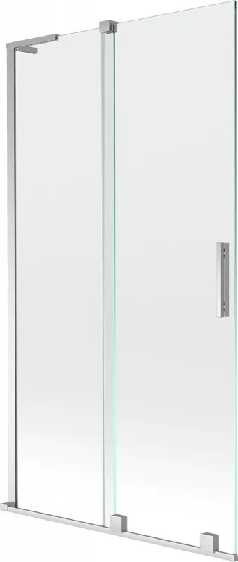 Mexen Velar L, 2-křídlová posuvná vanová zástěna 100 x 150 cm, 8mm čiré sklo, chromový profil, 896-100-003-01-01