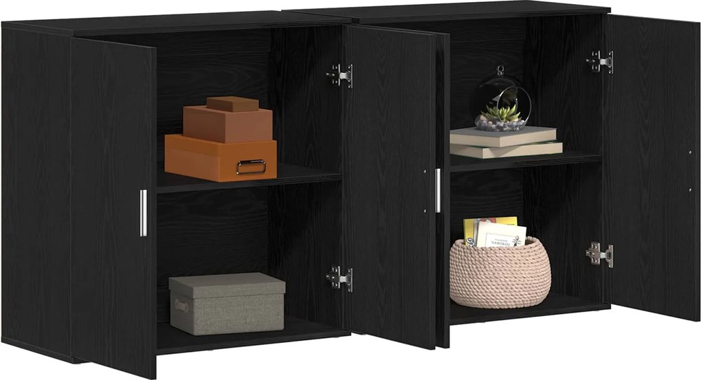 Servírovací skříň 2 ks Černý dub 79 x 38 x 80 cm 3334310