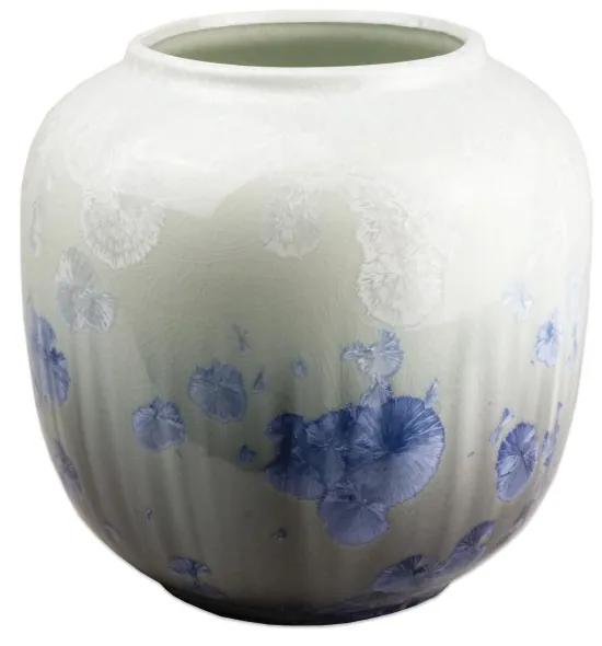 Váza Volume 3 - design Milan Pekař, porcelán s krystalickou glazurou, bílá, modrá