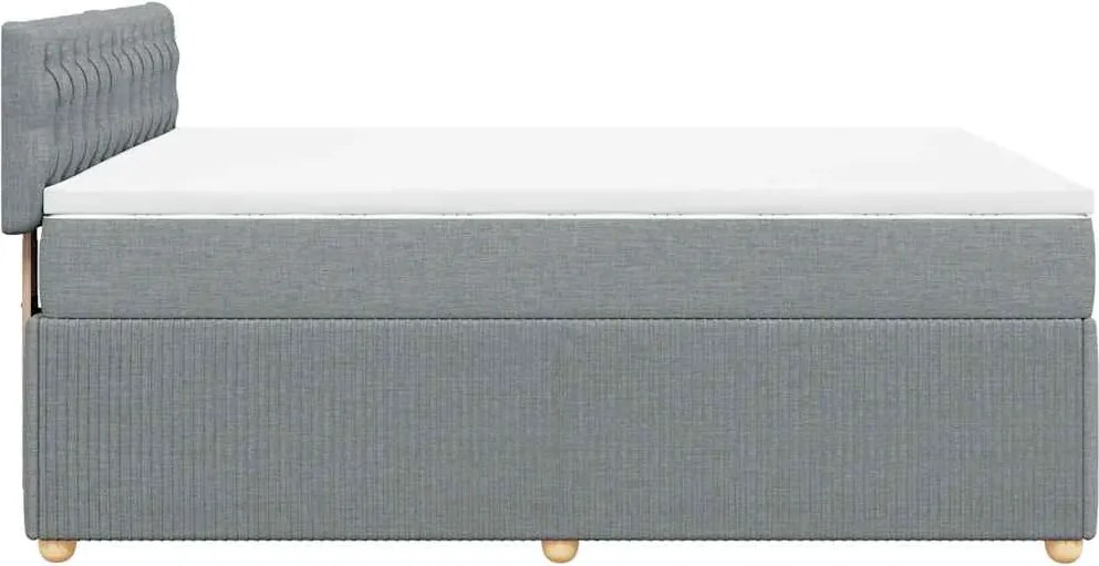 Box spring postel s matrací světle šedá 140 x 190 cm textil 3287458