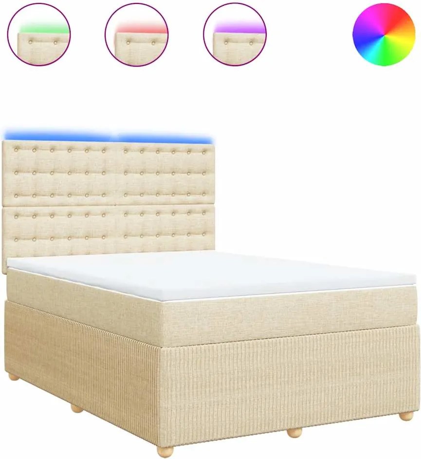 Box spring postel s matrací krémová 160x200 cm textil 3294426