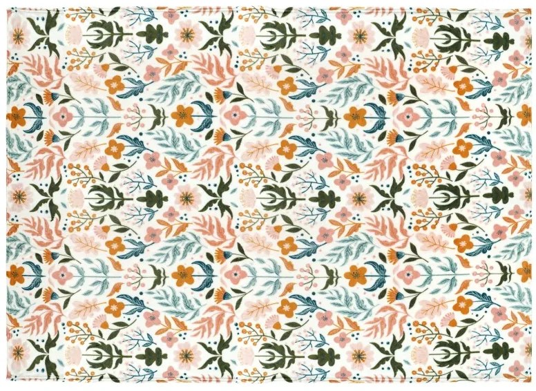 Bellatex Přikrývka  Kemping PLUS 150x200 cm Louka Růžová,Zelená,Bílá