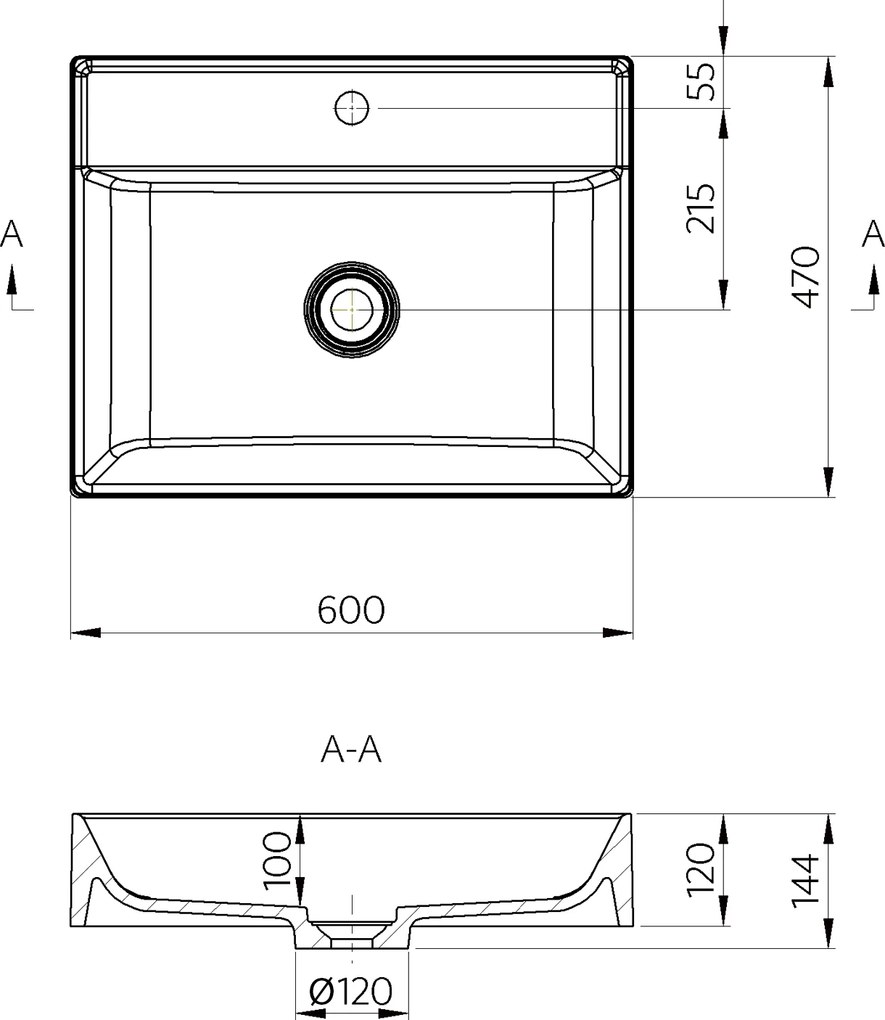 Sapho TWIG 60 x 47 cm TW060 umyvadlo