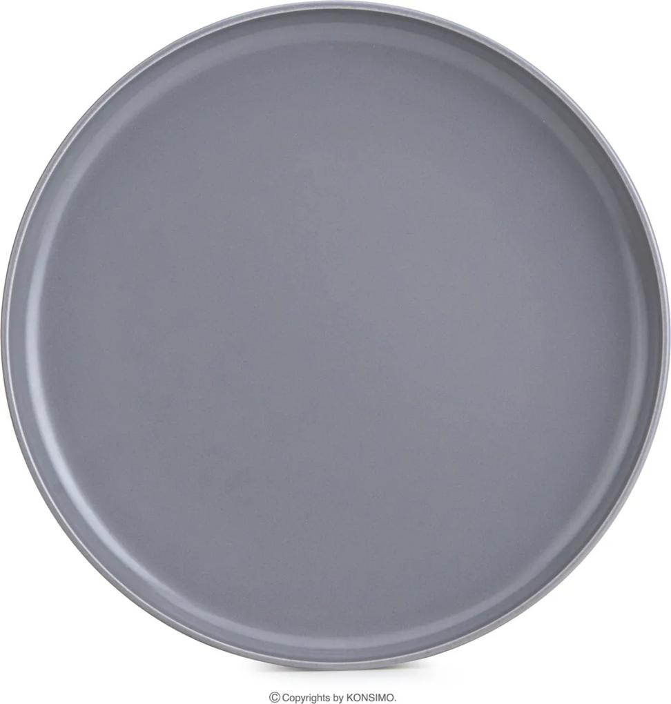 Jídelní sada talířů pro 6 osob VICTO 18 ks bílá/šedá/černá II