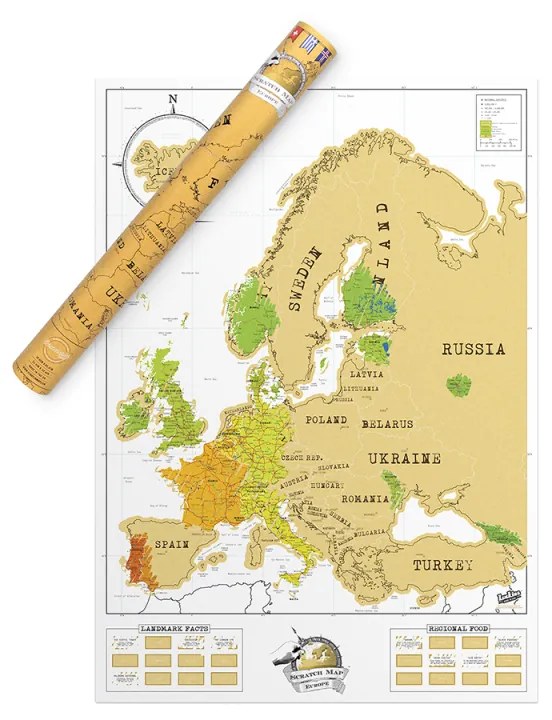 Nástěnná stírací mapa Evropy  Luckies