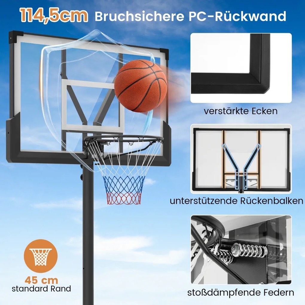 Costway Outdoorový basketbalový koš se stojanem a zátěžovou taškou