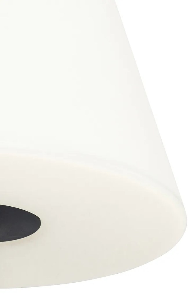 Chytrá stojací lampa černá s bílým stínidlem 35 cm IP65 vč. WiFi A60 - Virginia