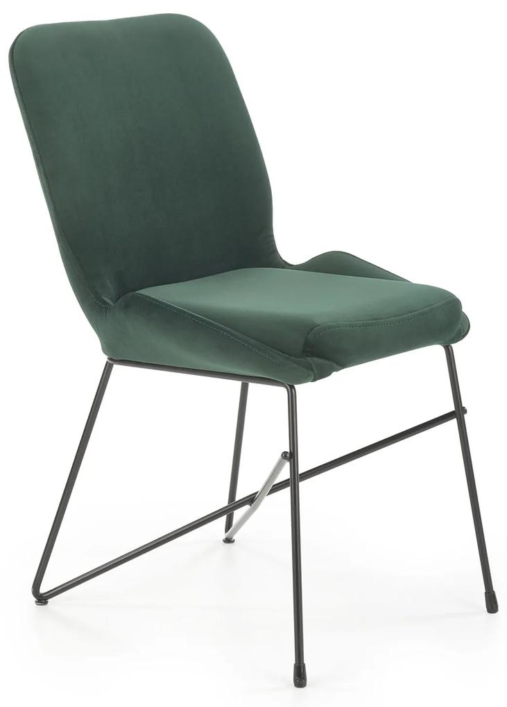 Jídelní židle Korsa (tmavě zelená + černá). 1028048
