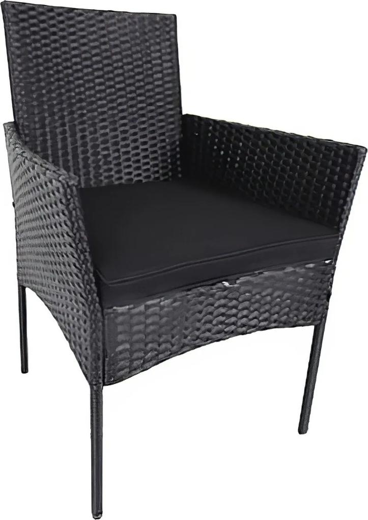 Casarredo - Komfort nábytek Zahradní ratanový set IBIZA 2-sedák + 2 křesla + stůl černá