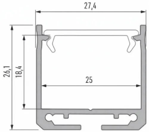 LED lampa do nástěnných panelů STANDARD Délka/výkon: 200cm/20W, Barva světla: Teplá 3000K