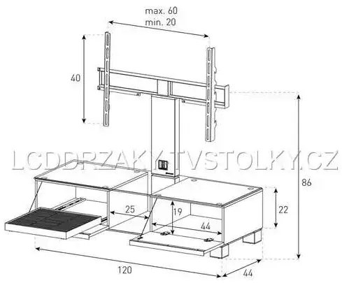 TV stolek Sonorous MD 8120 (bílý) + HODINKY, SLUCHÁTKA