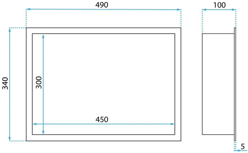 Rea Rea, LED polička na zapuštění 45x30x10 cm, 12W, 3000K, zlatá matná, REA-08545