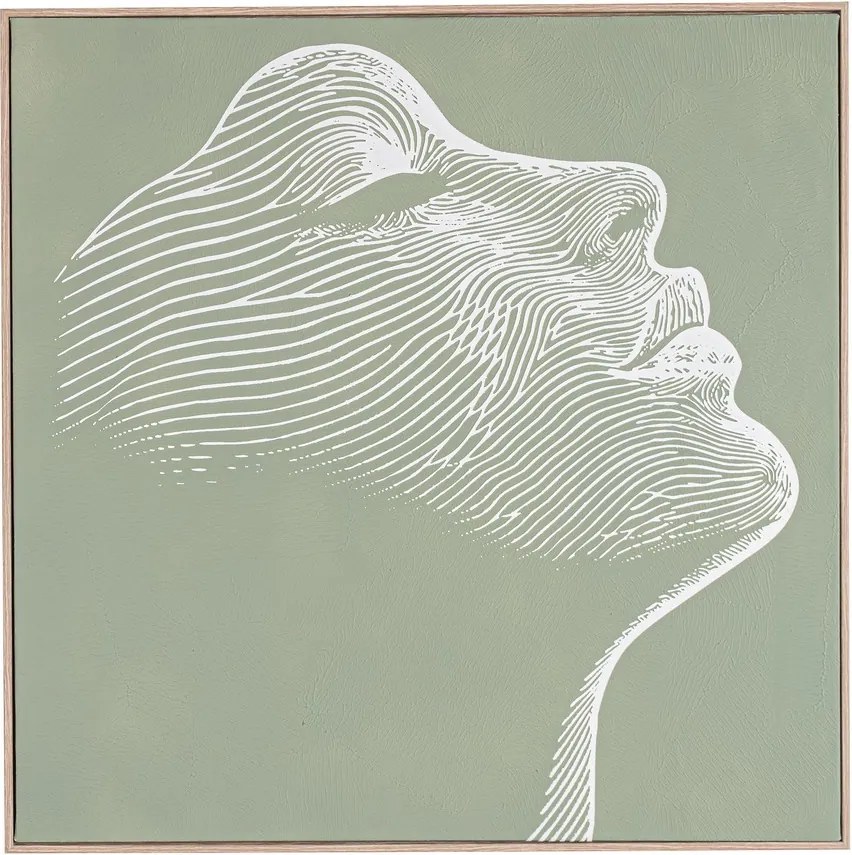 BIZZOTTO Zelený obraz v rámu 60 x 60 cm s profilem vlevo 0245287