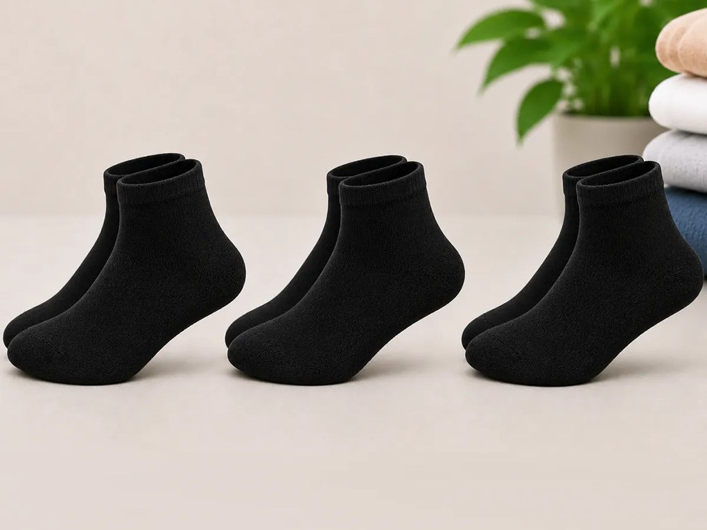 XPOSE® Zdravotní bambusové ponožky - černé 3 ks (vel. 39-42)