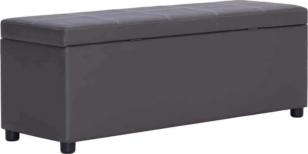 Lavice s úložným prostorem 116 cm šedá umělá kůže 281312