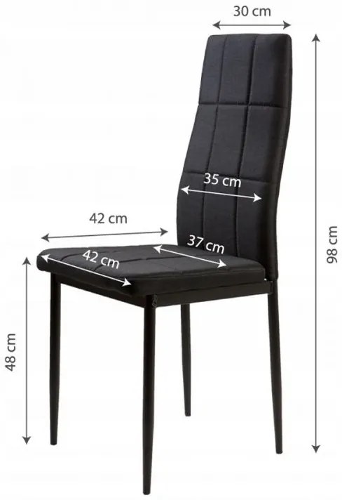 modernHOME Sada židlí z ekokůže, 4 ks. Černá DC860-4 BLACK