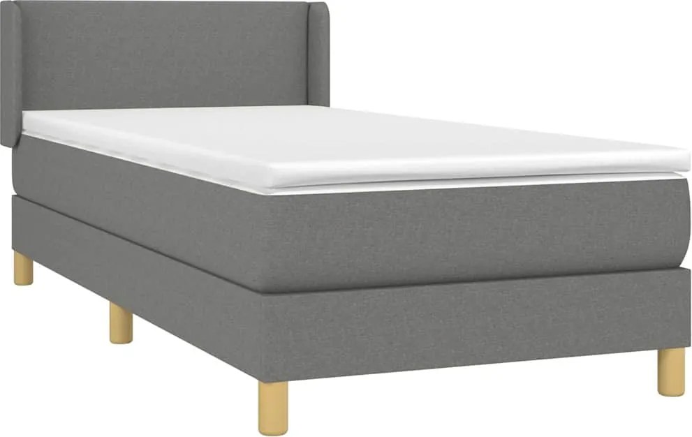 Box spring postel s matrací tmavě šedá 80 x 200 cm textil 3130066