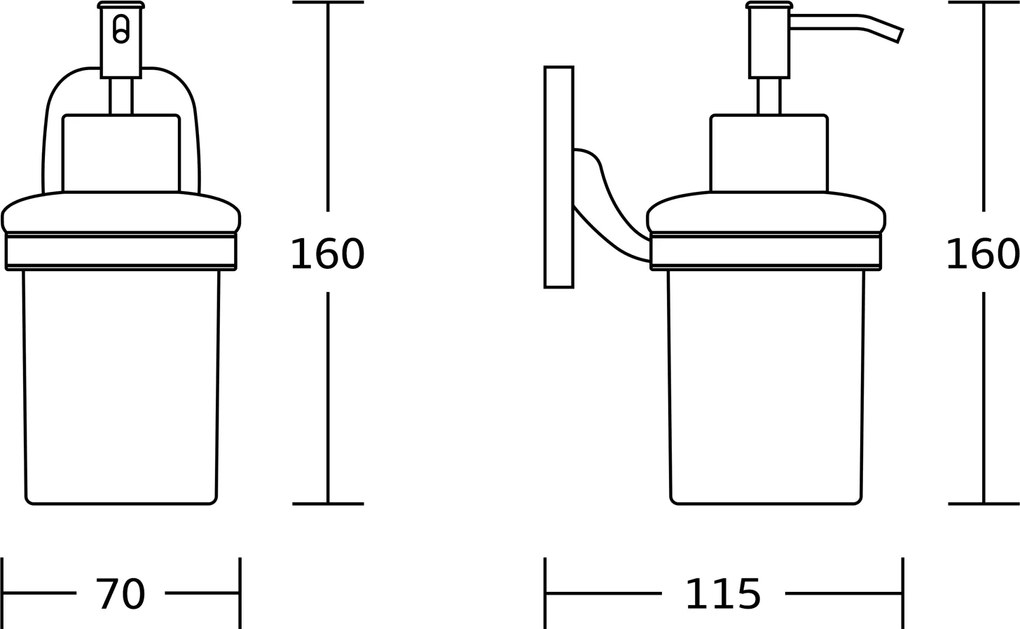 Aqualine Aqualine, RUMBA dávkovač mýdla, mléčné sklo, RB119