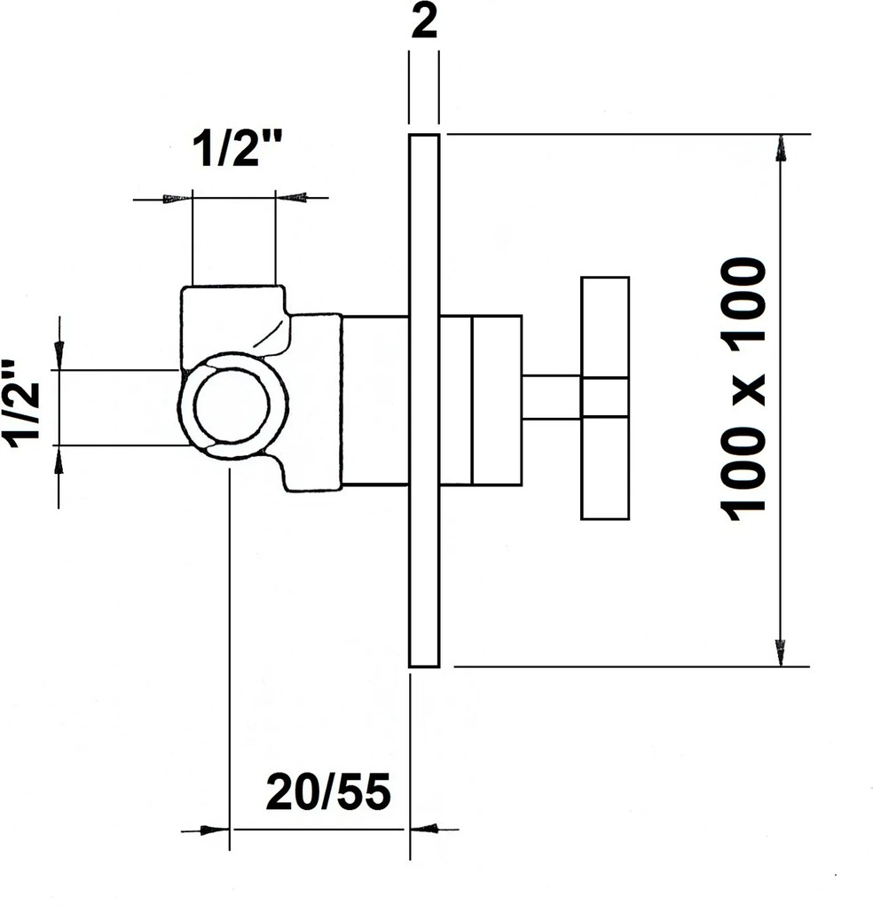 Sapho Sapho, TRAX podomítková sprchová baterie, 1 výstup, chrom, 655