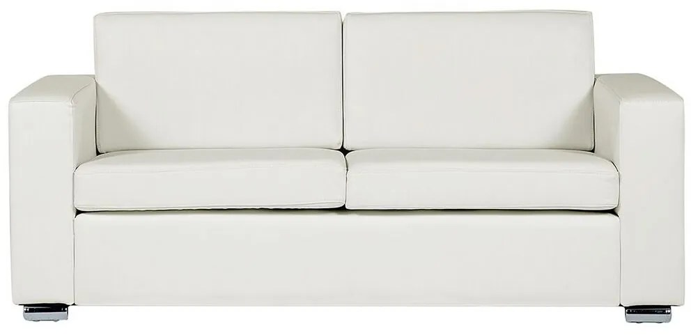 Bílá kožená sedačka pro 3 osoby HELSINKI Beliani