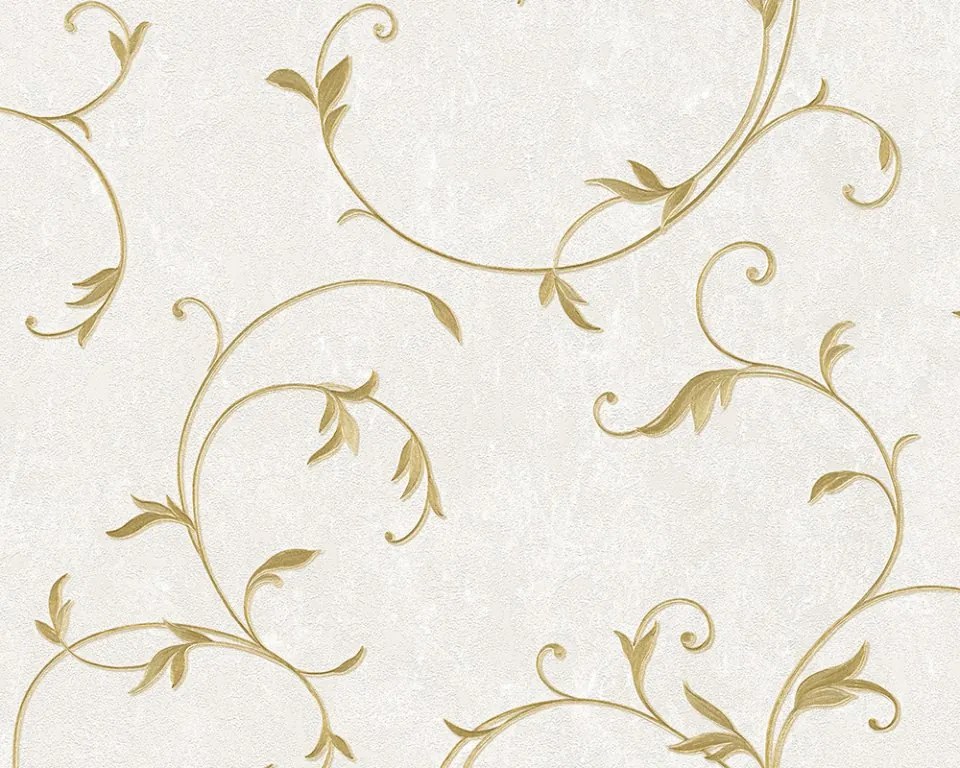 Vliesová tapeta krémová, metalická 30418-6 / Tapety na zeď 304186 Romantica 3 AS (0,53 x 10,05 m) A.S.Création