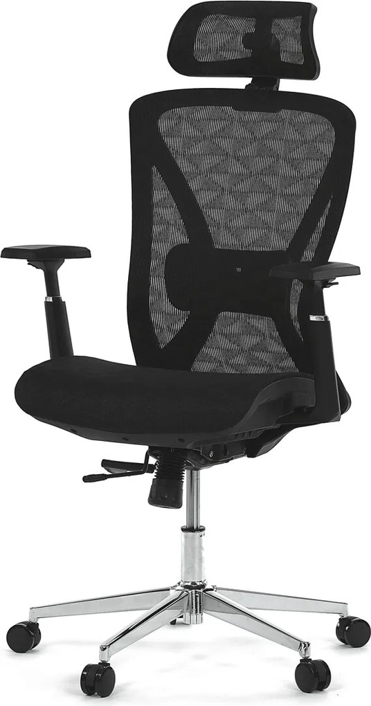 Ergonomická kancelářská židle NILS - černá síťovina