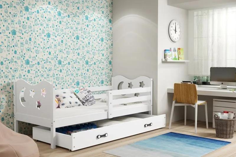 Dětská postel MIKO se šuplíkem 200 cm - barva bílá