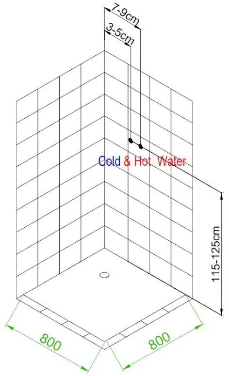 BPS-koupelny Hydromasážní box HYD-LI80, 80x80 cm, černá/transparent