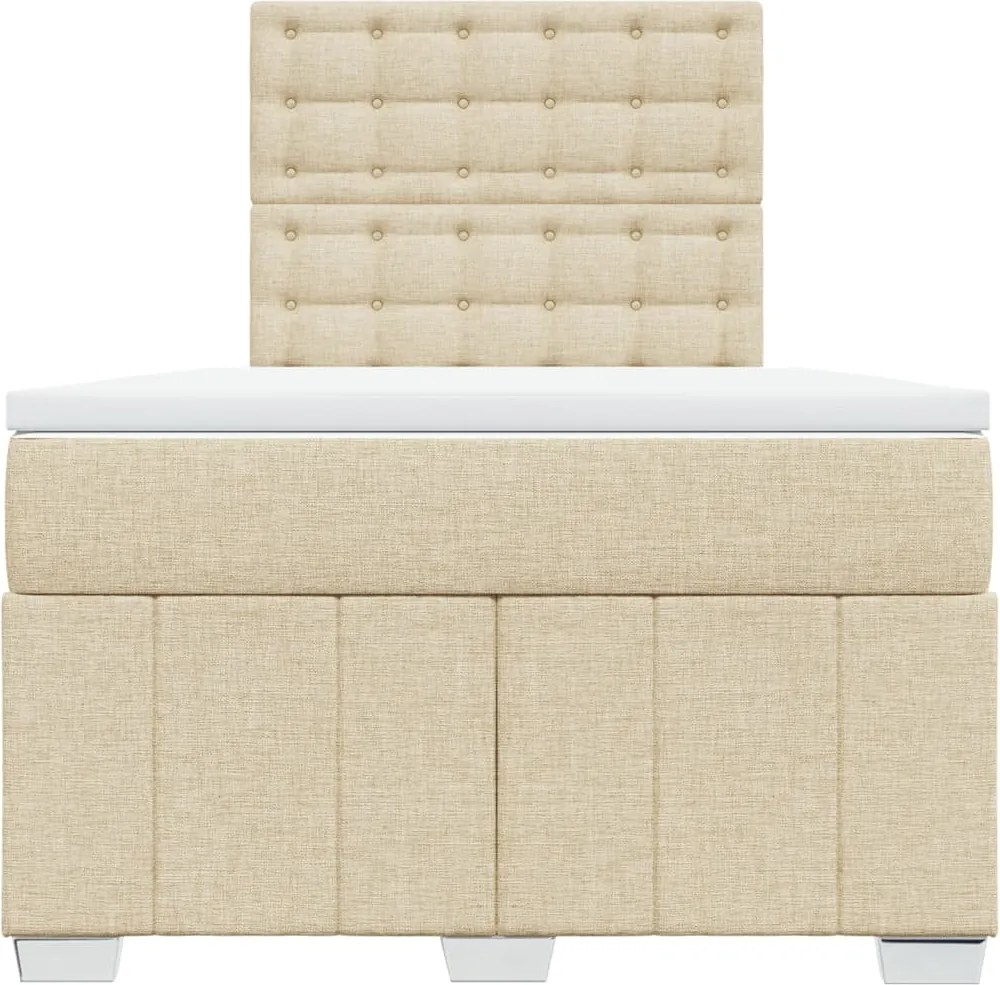 Box spring postel s matrací krémová 120x190 cm textil 3291626